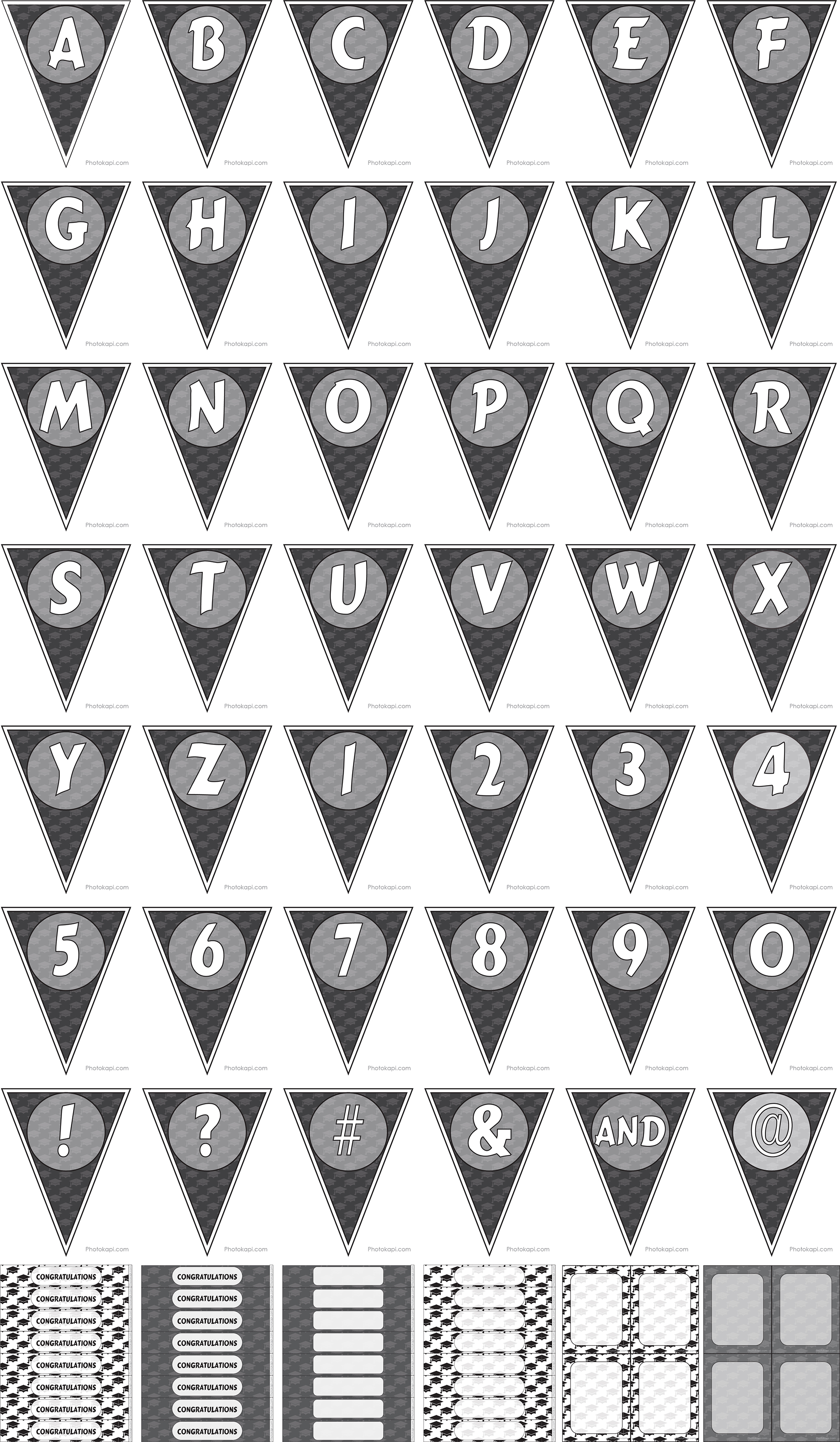 Graduation Pennant Banner Free Printable Photokapi